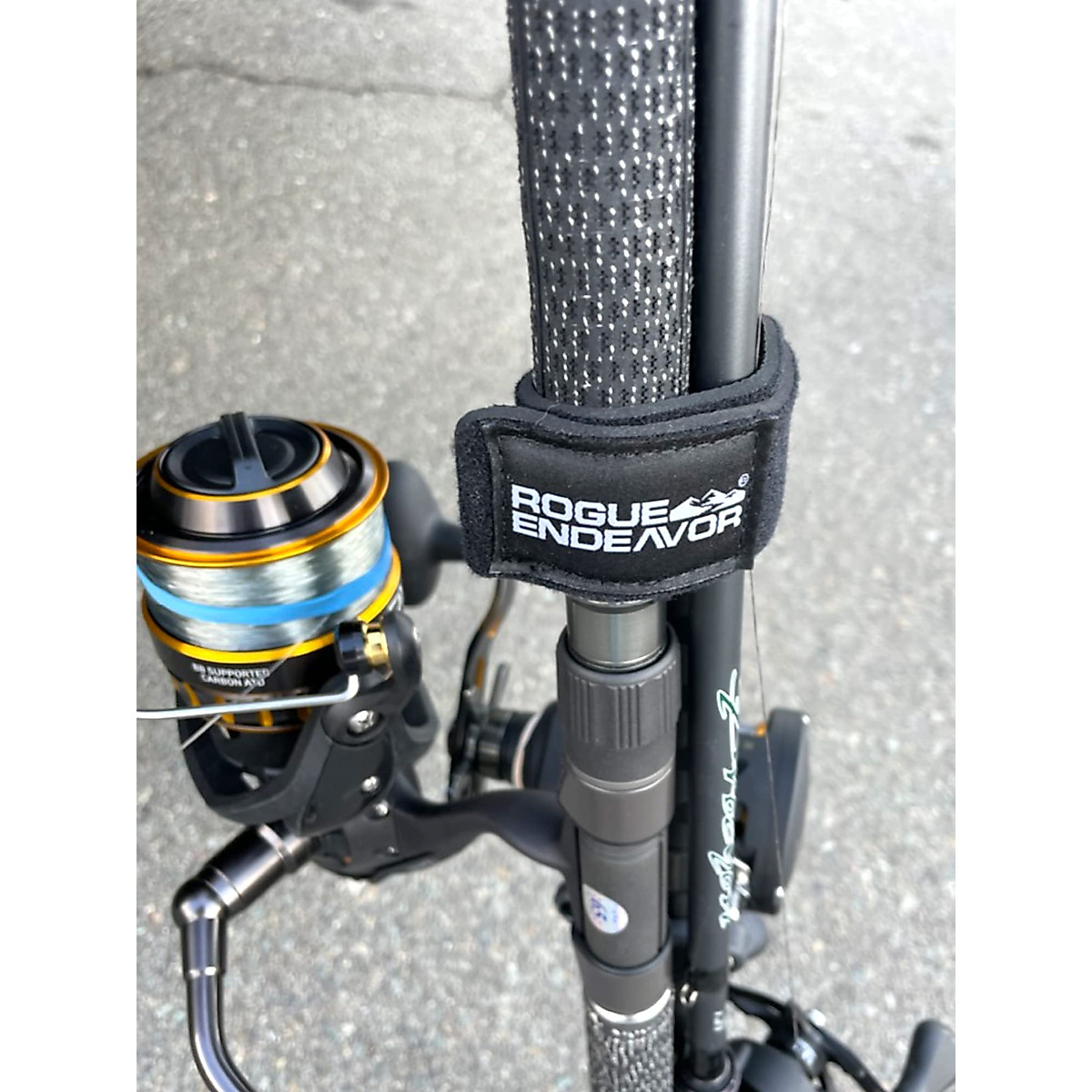 Rogue Endeavor Fishing Rod Wrap, Premium Neoprene Lined (Pack of 6) (Black)