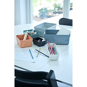 Room Copenhagen, Seoul Organizer – Ventilated Nesting Baskets for Storing Small Items – Stylish Storage Boxes for Desks, Drawers, and More – X-Large, Chinois Green