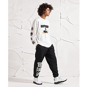 Superdry Mens Unisex Opposition 2.0 Top, Oversized Fit, Unisex New Chalk Size S/M