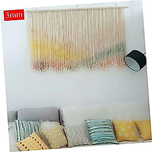 DOITOOL 3pcs Woven Tapestry Plant Stuff Plant Hangers Plant Tapestry DIY Cotton Knitting Rope Wall Hanging Rope Macrame Thread Natural Cotton Rope DIY Rope Twisted Rope lace Supplies