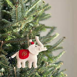 Felt Ornament - White Christmas Elephant