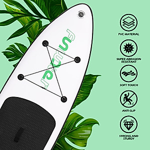 FunWater SUP Inflatable Stand Up Paddle Board 10'x31''x6'' Ultra-Light Inflatable Paddleboard with ISUP Accessories,Fins,Adjustable Paddle, Pump,Backpack, Leash