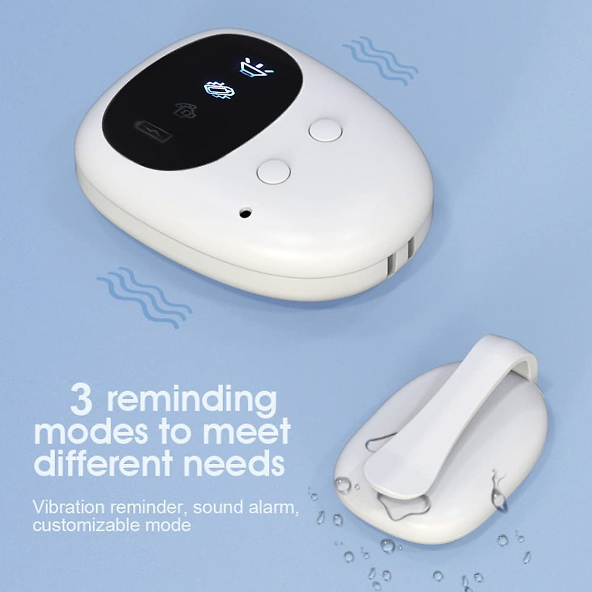 Putybudy Wireless Bedwetting Monitor Alarm, Portable Pee Alarm Monitor Set for Kids Potty Training Elder Care, Vibration Sound Reminding Modes Easy Operate, Built-in Battery with Charging Box