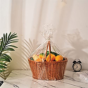 WICKELN Cellophane Wrap For Gift Baskets, 100ft (L) X 31.5 Inches (W) Folded To 16 Inches For Easy Storage, 3 Mil Thick - Strong & Shiny Clear Cellophane Wrap Roll For Gift Boxes Flower Perfume, Food