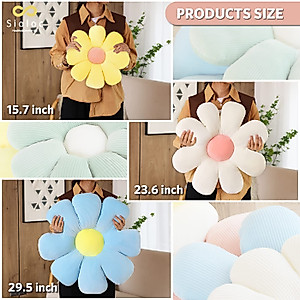 Sioloc Flower Shaped Throw Pillow Butt Cushion, Floor Pillow,Seating Cushion,Cute Room Decor & Plush Pillow for Bedroom Sofa Chair(White,15.7'')