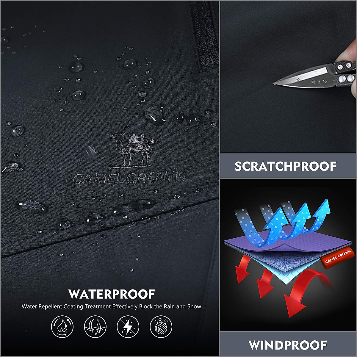 CAMELSPORTS Women’s Fleece Lined Hiking Pants Waterproof Warm Softshell Pants Windproof Snow Ski Cargo Pants for Outdoor