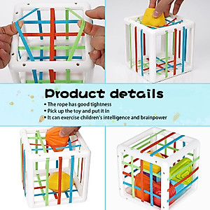 Baby Sensory Montessori Toys for 1 Year Old, 2 in 1 Silicone Pull String Toy, Toddler Travel Toys Sensory Toys for Toddlers 1-3, Baby Toys Fine Motor Skills Toys First Birthday Gift for Boys Girls