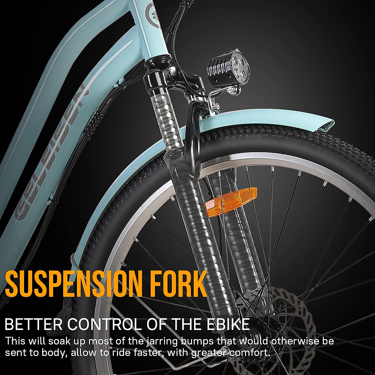 GELEISEN Electric Bike for Adults, 26" Ebikes, Peak 750W Electric Cruiser Bike with 48V 14.5Ah/11.6Ah Removable Battery, 25Mph Electric Bicycle w/ 7-Speed & Front Suspension(Fits for 5'2"-6'5")