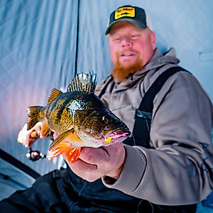 Northland Fishing Tackle Impulse Rigged Tungsten Mayfly Jig for Ice Fishing Panfish, Glo White, 1/16 Oz #10 Hook, 5/Card