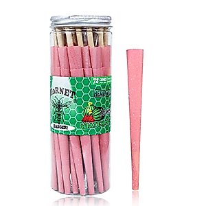 HORNET 72 Pack Rolling Papers, Pink Pre Rolled Cones With Watermelon Flavored, Slow Burning Preroll Cones Rolling Papers King Size With Filter Tips (Watermelon, Pink)
