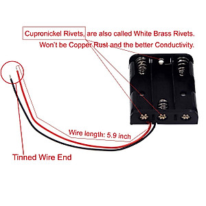 LampVPath (Pack of 3 3 AA Battery Holder, 3 AA Battery Holder with Leads, 3 AA Battery Holder with Wires