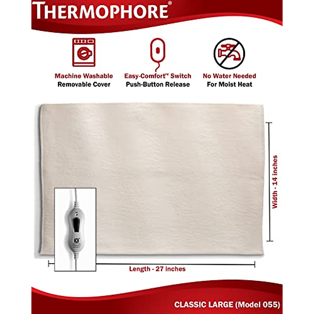 Thermophore Classic Heat Pack (Model 055) 14" X 27" Tan