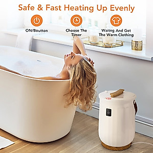 GARVEE Towel Warmers 20L, 450W Luxury Large Towel Warmer Bucket for Bathroom with Digital LCD, Auto-Shut Off Fits Up to Two 40"X70" Oversized Towels, Bathrobes, Blankets, Gift for Women's Day