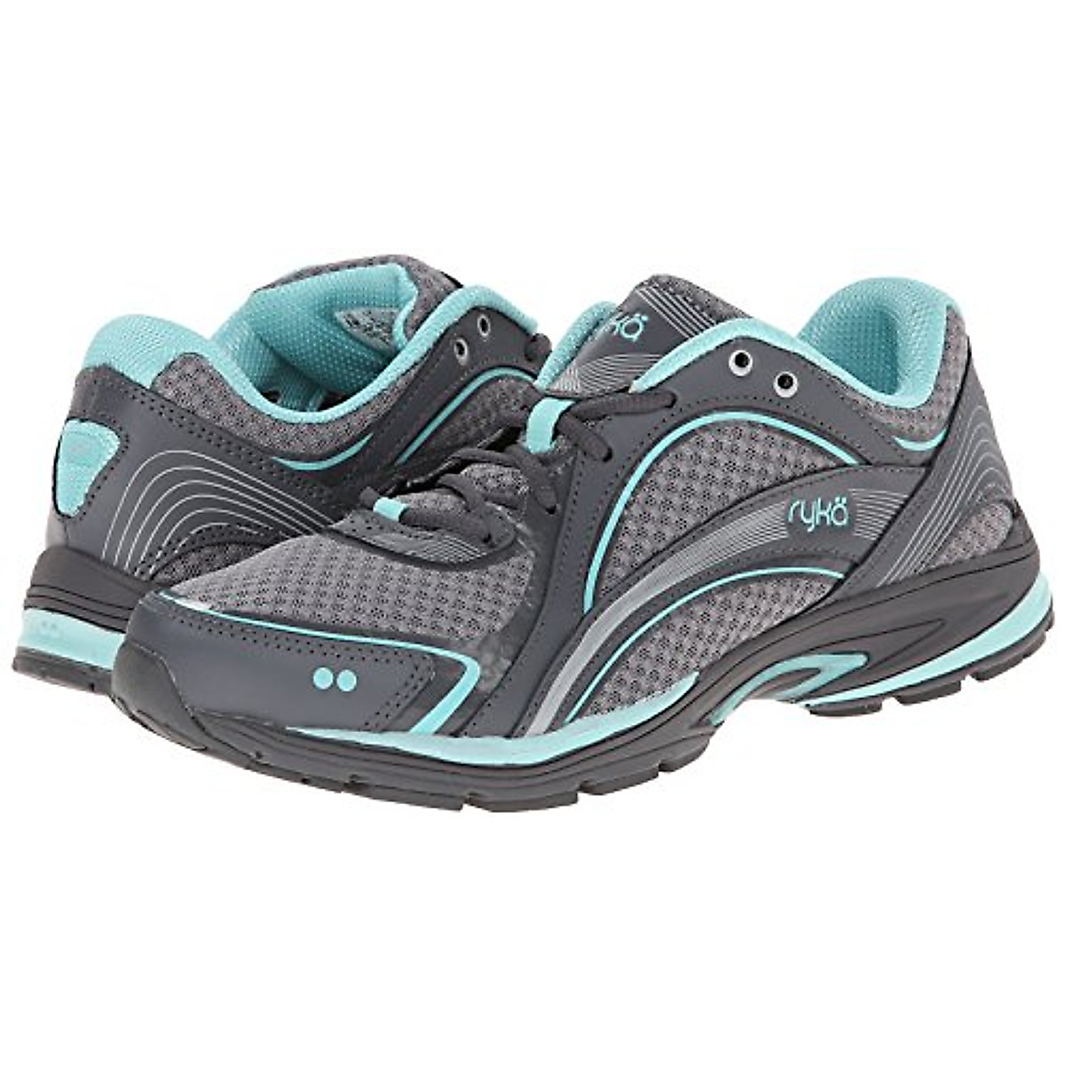 Ryka Women's Sky Walking Shoe, Frost Grey/Aqua Sky/Iron Grey, 8 US
