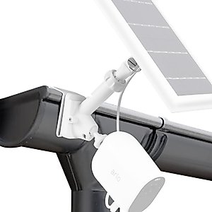Wasserstein Gutter Mount for Camera & Solar Panel - Compatible with Wyze, Blink, Ring, Arlo, & Eufy (White)