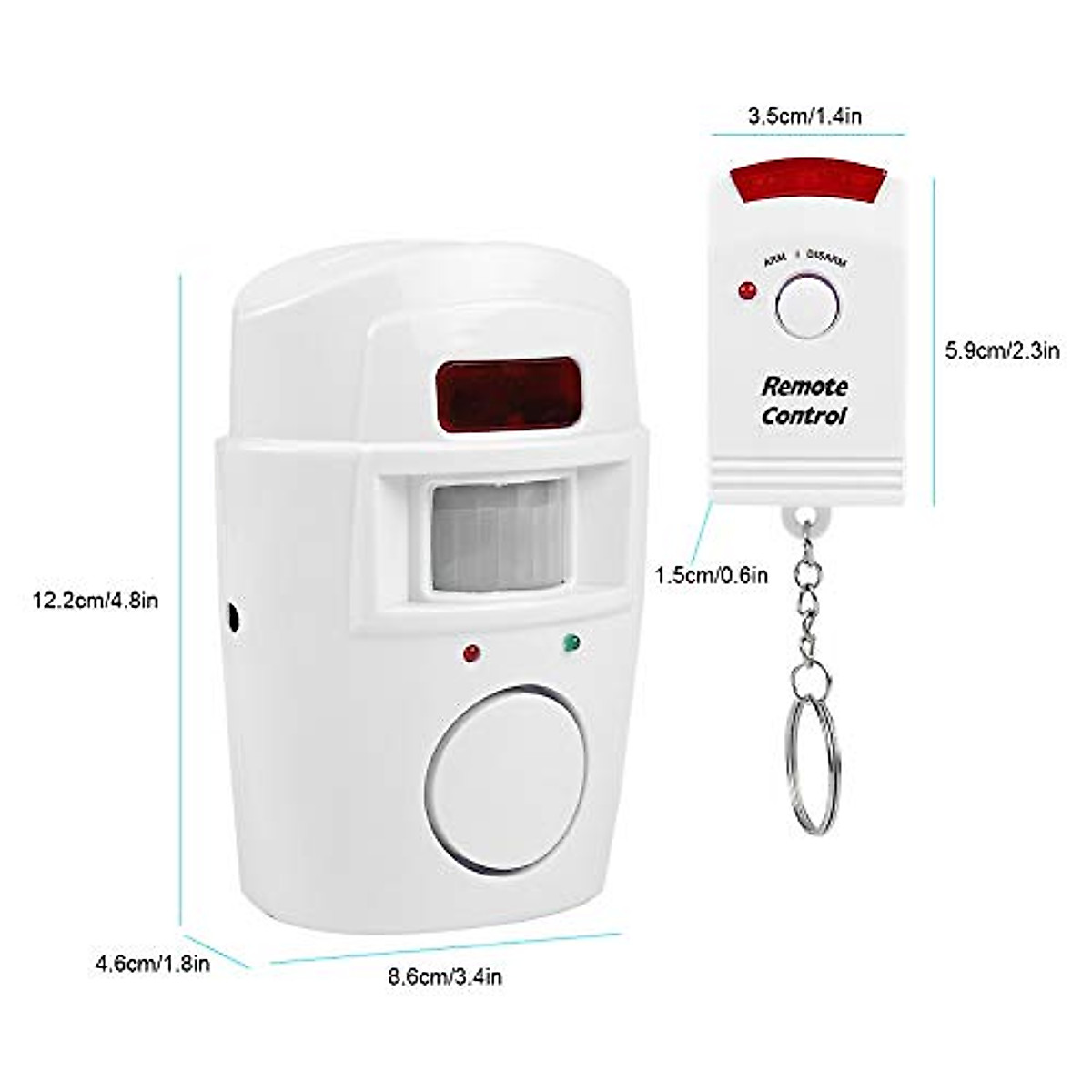 Motion Sensor Alarm, PIR Motion Sensor Detector Security Alarm System for Home Garage, 105dB Infrared Motion Alarm with Remote Control
