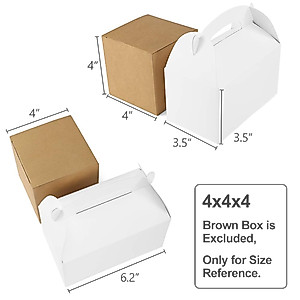 ValBox Treat Boxes 30 Pack White Paper Gable Gift Boxes - Goodies Favor Box for Kids' Birthday Party, Wedding, Baby Shower, 6.2 x 3.5 x 3.5 Inches