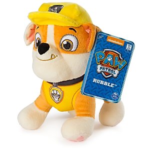 Paw Patrol – 8” Rubble Plush Toy, Standing Plush with Stitched Detailing, for Ages 3 and up