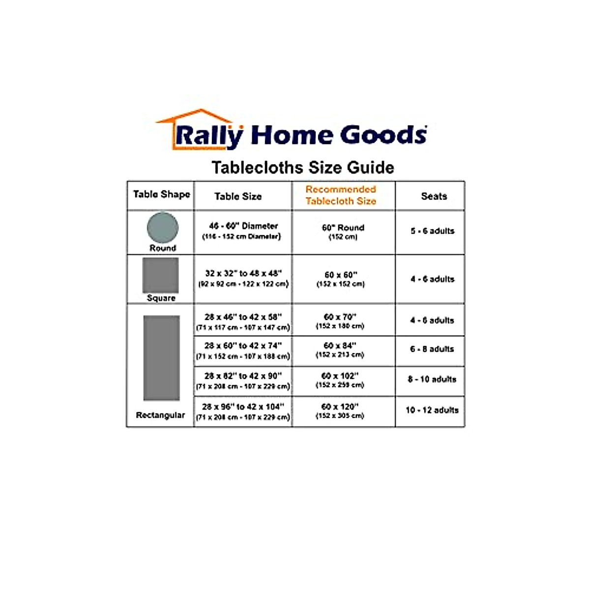 Rally Home Goods Indoor Outdoor Patio Premium Clear Vinyl Rectangular Tablecloth, Spill Proof Wipeable Cover for Dining Table, Clear Vinyl Imprinted White Floral, for Tables 60 x 84 Inch Oblong