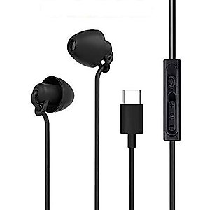USB C Earphones,Silicon Sleeping Earbuds Noise Cancelling Wired Type C Headphones Compatible with Pixel 3/2/XL,iPad Pro 2018, OnePlus 6T,Essential for Sleep,Insomnia,Snoring,Air Travel,Relaxation,ASMR