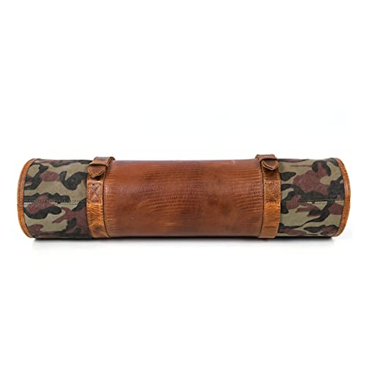 Leather Canvas Knife Roll Storage Bag Expandable 10 Pockets Detachable Shoulder Strap Travel-Friendly Chef Knife Case Roll By Aaron Leather Goods (Louisville, Canvas Leather)