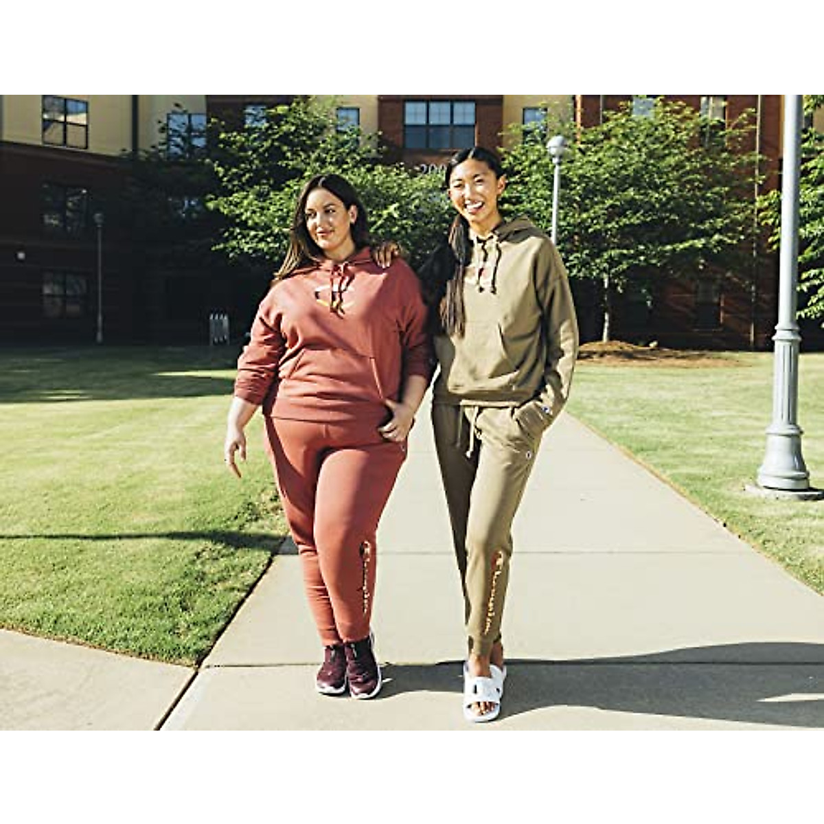 Champion Women's Hoodie, Powerblend, Fleece Hoodie, Sweatshirt for Women, Script (Reg. or Plus)