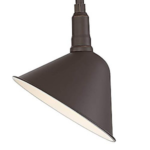 Franklin Iron Works Neihart Rustic Farmhouse Industrial Outdoor Barn Light Fixture Bronze 18 1/4" Curving Gooseneck RLM for Exterior House Porch Patio Outside Deck Garage Yard Front Door Home