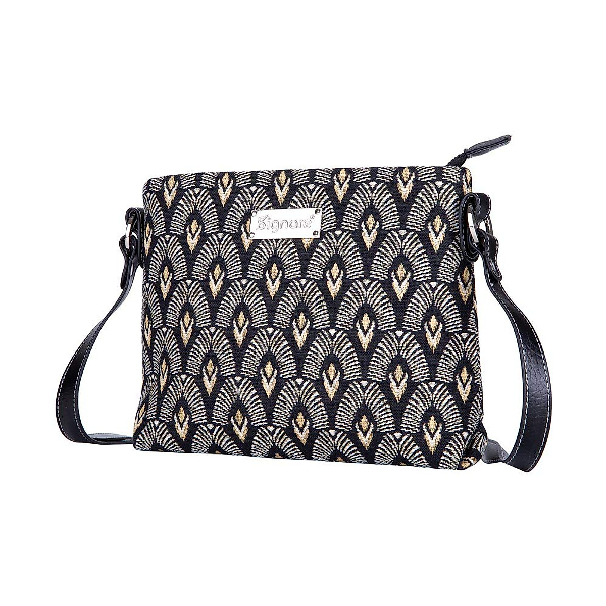 Signare Tapestry Crossbody Bag Shoulder Purse for Women In Luxor Art Deco Style Design (XB02-LUXOR)