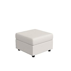 Mangodan Square Ottoman Module Seat with Storage for Modular Sectional Sofa, Ottoman Bench for Living Room,Customizable Footrest and Seat Cube -Beige