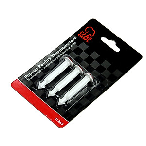 Chef Craft Basic Plastic Pop-up Poultry Thermometer, 2 inches in length 3 piece set, White/Red
