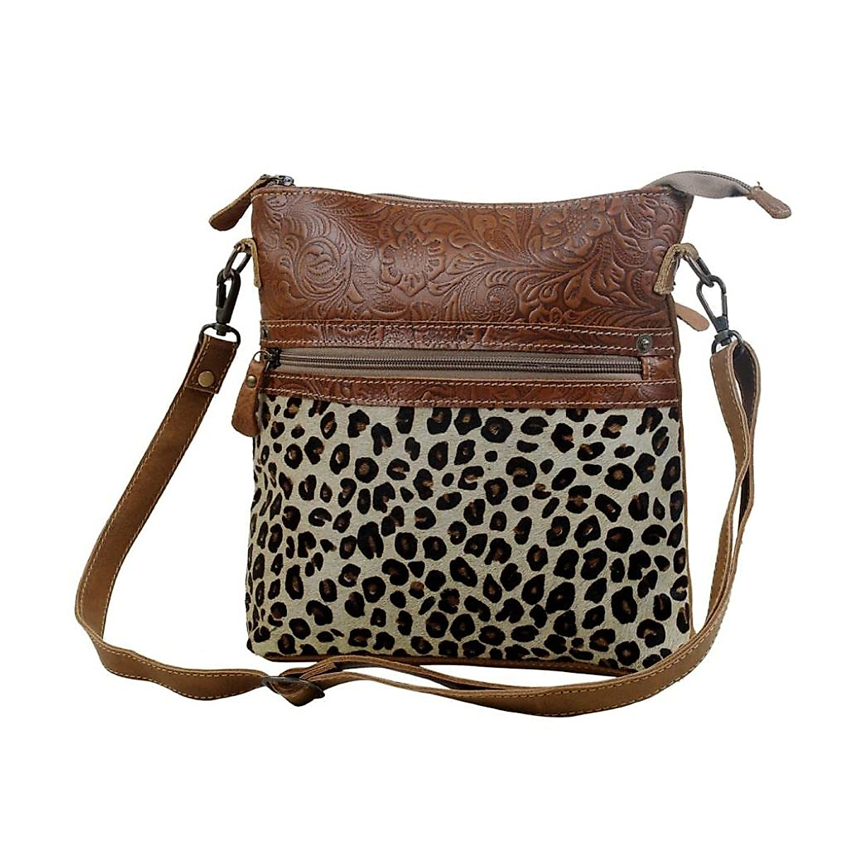 Myra Bag Dynamic Leopard Print female Cowhide Bag Upcycled Cowhide & Leather S-2836