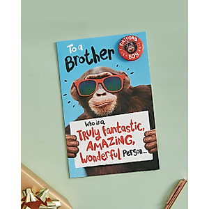 UK Greetings Birthday Card for Brother - Monkey Design, 137mm x 210mm