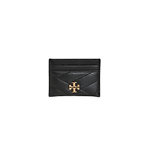 Tory Burch Women's Kira Chevron Card Case, Black, One Size
