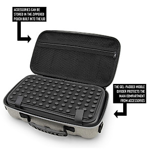 CASEMATIX Gray Audio Mixer Case Compatible With Yamaha AG06MK2 USB Interface or Yamaha AG03MK2 Audio Mixers & Recording Accessories - Includes Carry Case Only with Shoulder Strap and Carry Handle