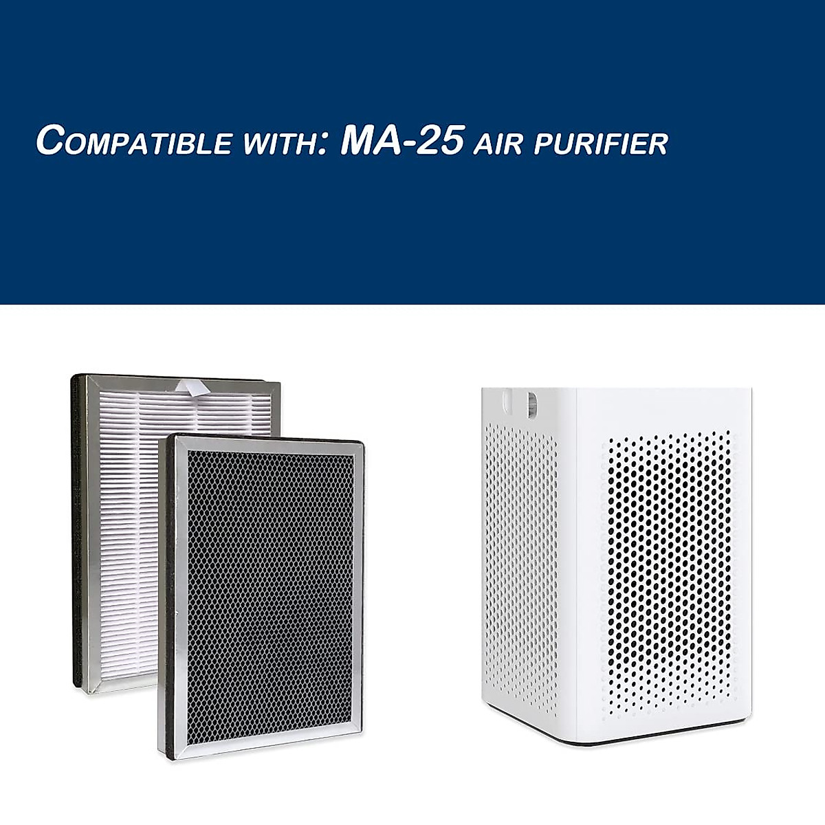 Livend MA-25 Replacement Filter Compatible with Medify MA-25, 3-in-1 Pre-Filter, H13 True HEPA Filter and Activated Carbon Filter, 2-Pack