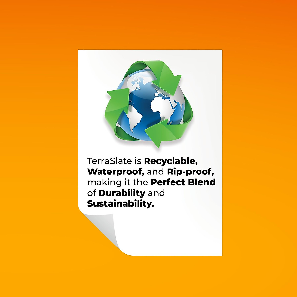 TerraSlate Waterproof Laser Printer Paper – 8 MIL 8.5"x14", 100 Sheets, White – Tear & Smudge Proof, Heavy-Duty for Outdoor Use, Ideal for Printing, Copying & More