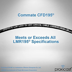 Proxicast 6 ft N Male to N Male Premium 195 Series Low-Loss Coaxial Cable (50 Ohm) for 4G LTE, 5G Modems/Routers, Ham, ADS-B, GPS, RF Radio to Antenna or Surge Arrester Use (ANT-180-001-06)