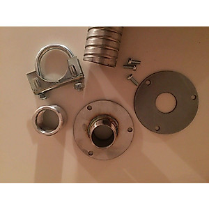 GenExhaust for Champion Generator 3-Hole Round #72 Cover Plate 1-1/2" Steel Exhaust Extension 2 Foot Length