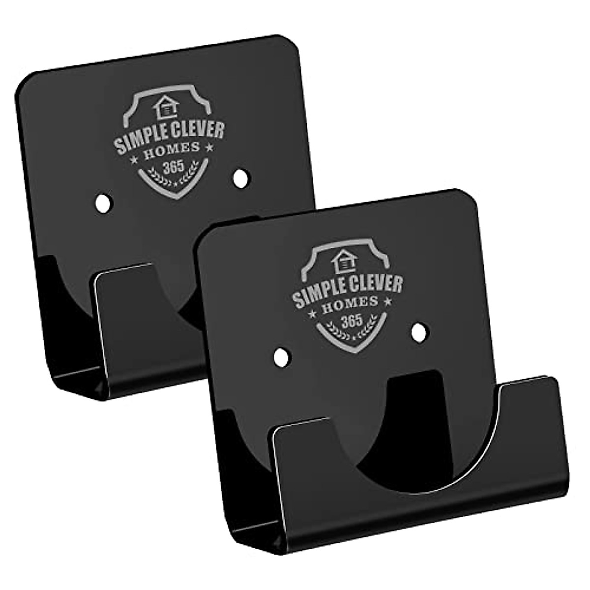 Black Acrylic Bathroom Curtain Rod Holders Adhesive Non Slip Curtain Hangers Pole Holders for Drapes No Drill Stick On Wall Mounted Bath Rod Gripper 2 Piece Square Shower Rod Brackets for Wall