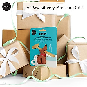 OTOTO Buddy Dog Kitchen Spoon Holder- Cooking Spoon Rest for Kitchen Counter- Spatula, Ladle Holder, Kitchen Utensil Holder- Heat Resistant Dishwasher-Safe Utensil Rest BPA-Free Spoon Holder