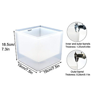 LED Ice Bucket, 3.5L Large Capacity LED Waterproof with Multi Color Changing Double Layer Square Champagne Wine Drinks Beer Bucket for KTV Party Bar Home Wedding