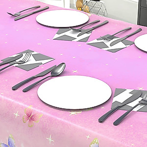 Butterfly Tablecloth 2 Pack Pastel Plastic Tablecloth Butterfly Table Cloth Disposable Butterfly Table Cover for Butterfly Baby Shower Decorations Spring Theme Birthday Party Supplies, 108 x 54 Inch