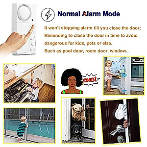 Fridge Door Alarm with Delay Upgrade 3/15/30/60 Seconds Security Window/Door Alarm for Home Safety Loud 108dB Freeze Door Open Chime Refrigerator Alert (1 Set)