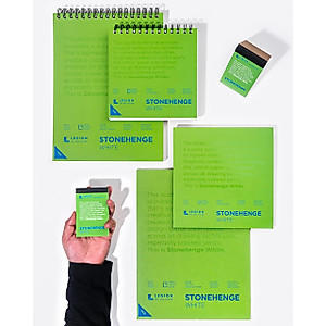 Stonehenge 100% Cotton Medium Weight Spiral Journal, White, 11 x 14 inches, 250gsm, 32 Sheets for Dry Media