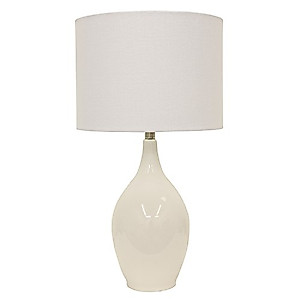 Decor Therapy TL15460 Annabelle Ceramic Table Lamp, High Gloss White