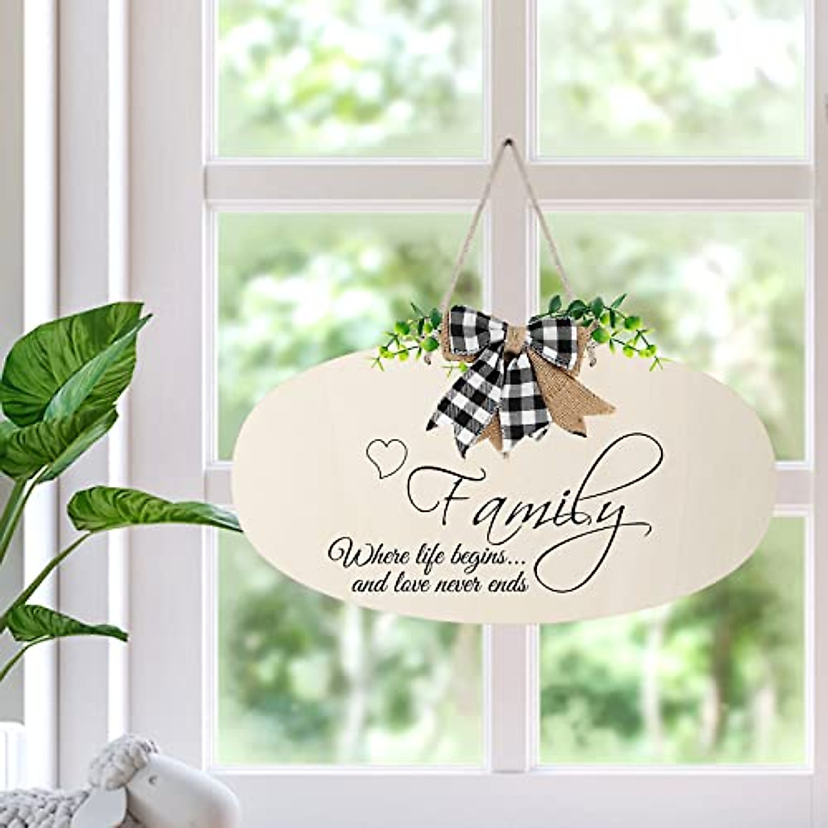 SEWACC Homemade Ornaments 10pcs Unfinished Hanging Wood Sign Oval Blank Door Plaque DIY Wood Chips Banners Garden Decorations for Wall Door Window 14x27CM Woodsy Decor