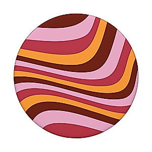 Cute Liquid Swirl Pattern Groovy Retro Pink Orange Brown PopSockets Swappable PopGrip