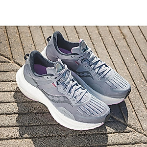 Saucony Womens Running Shoe, Alloy/Quartz, 10 Wide