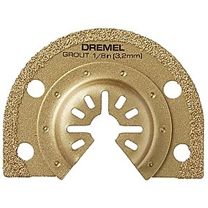 Dremel MM500 1/8-Inch Oscillating Multitool Blade for Grout Removal, Fast Cutting Carbide Accessory - Universal Quick- Fit Interface Fits Bosch, Makita, Milwaukee, and Rockwell , Gold