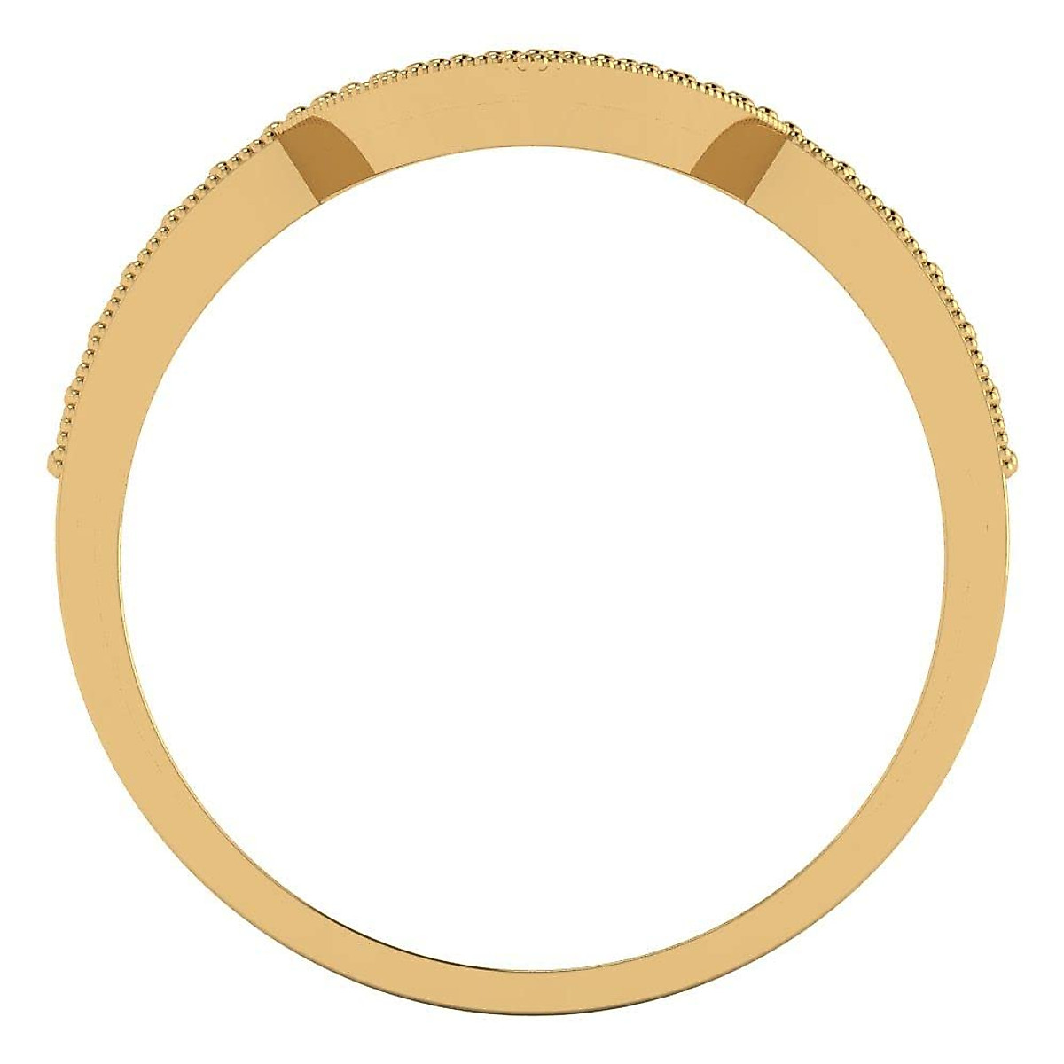 0.25 ct Round Cut Clear Simulated Diamond 14k Yellow Gold Stackable Wedding Engagement Promise anniversary Band Sz 8.25